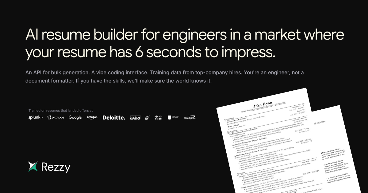 Rezzy – AI Resume & Cover Letter Builder for Engineers